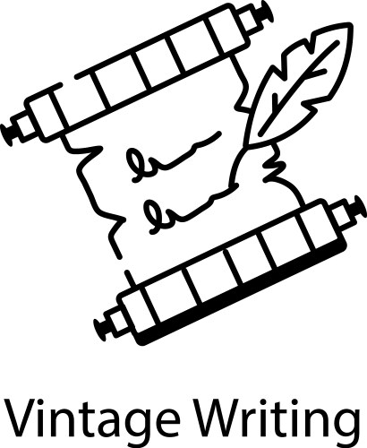 Linear icons depicting creative writing Royalty Free Vector