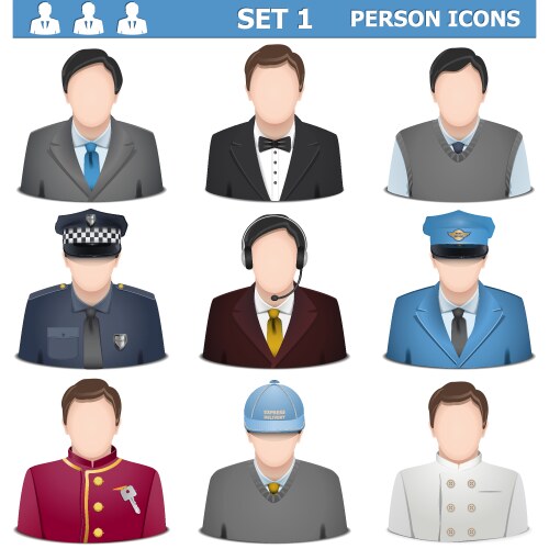 Person icons set 4 Royalty Free Vector Image - VectorStock