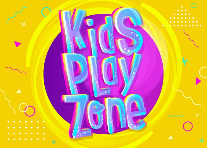 Kids zone banner template Royalty Free Vector Image