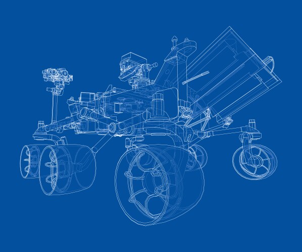 Mars rover rendering of 3d Royalty Free Vector Image