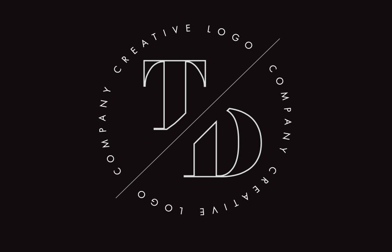 Td letter logo with cutted and intersected design Vector Image