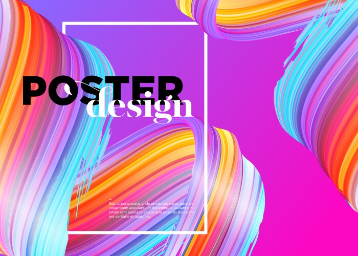 Creative 3d flow poster design abstract background