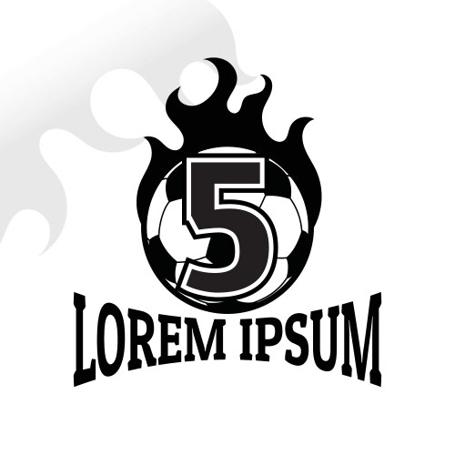Football logo design with fire back silhouette Vector Image