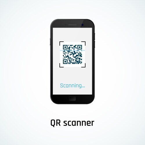 Smart phone scanning qr code icon barcode scan Vector Image