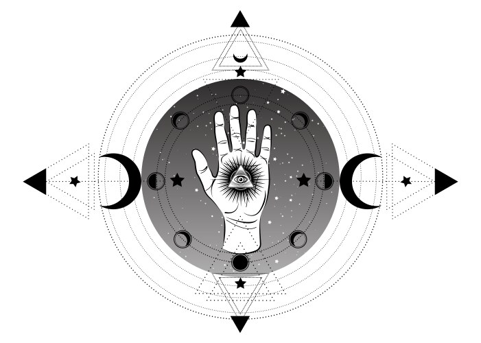 Third eye hand esoteric spiritual sacred icon Vector Image