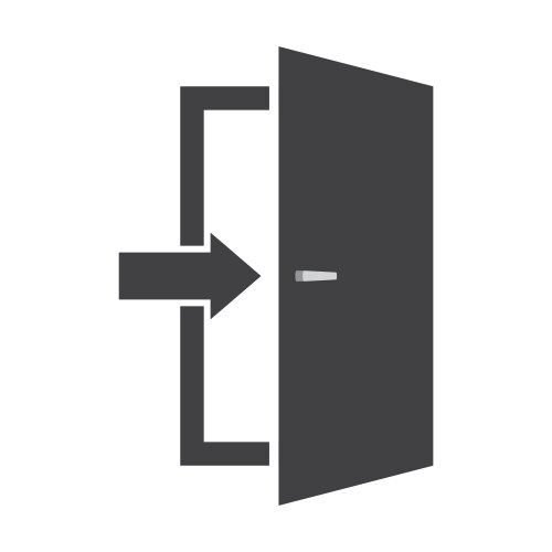 Opposite entrance and exit Royalty Free Vector Image