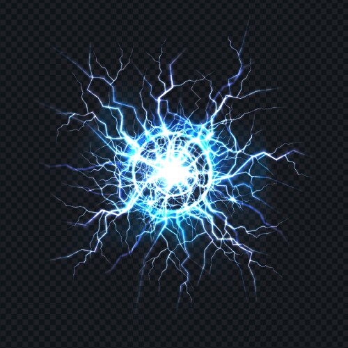 Electric lightning starburst realistic image Vector Image