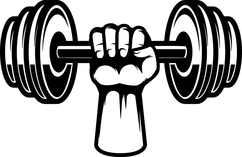 Hand with dumbbell Royalty Free Vector Image - VectorStock