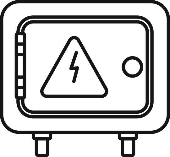 Green electric box with warning sign showing high Vector Image