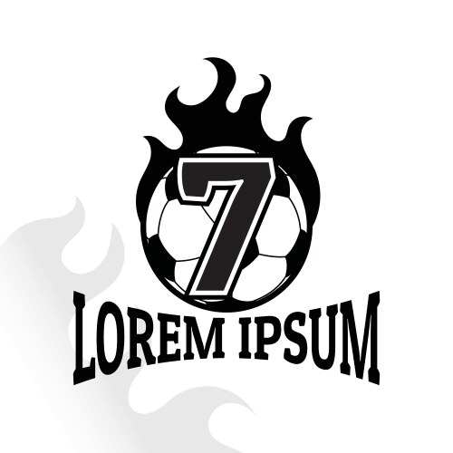 Football logo design with fire back silhouette Vector Image