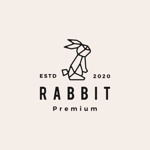 Jumping running rabbit hare logo Royalty Free Vector Image