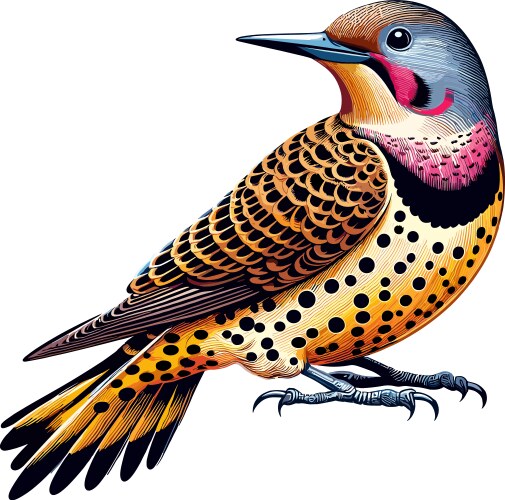 Northern flicker isolated on white background Vector Image