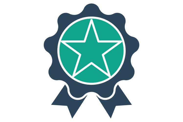 Ranking icon medal with star in circle Royalty Free Vector