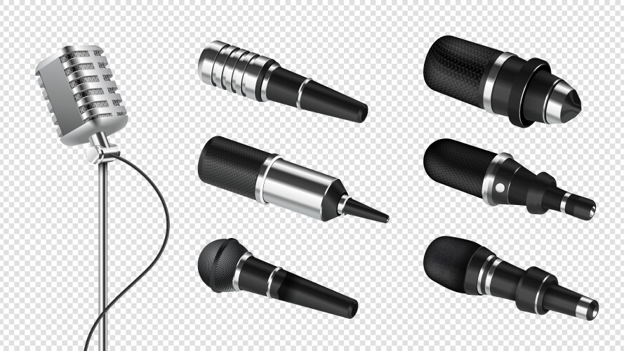 Cartoon studio microphones broadcast voice Vector Image