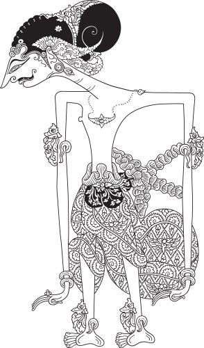 Wayang bima or werkudara Royalty Free Vector Image