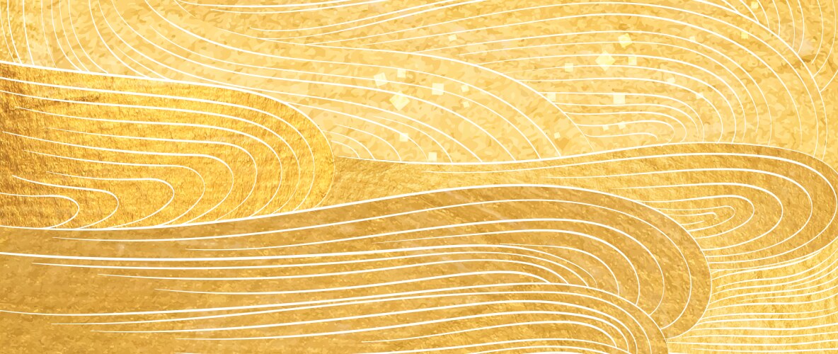 Japanese gold background and pattern Royalty Free Vector