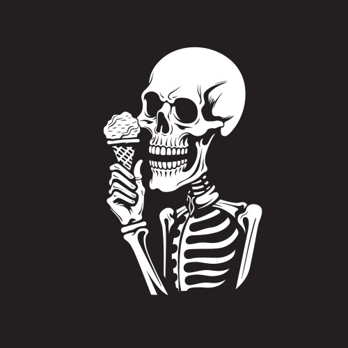 Icy licks skeleton with soft serve logo design Vector Image