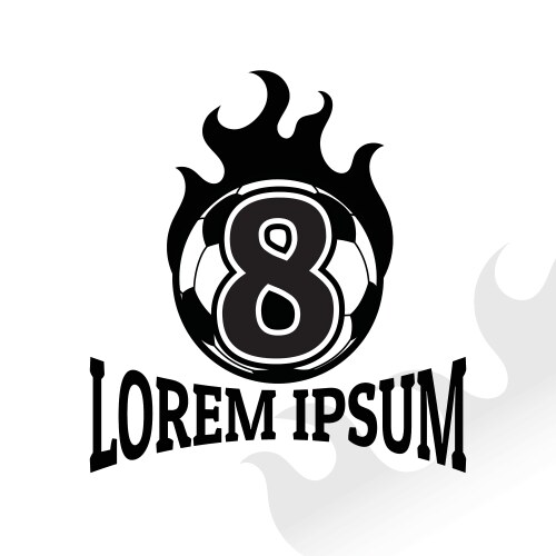 Football logo design with fire back silhouette Vector Image