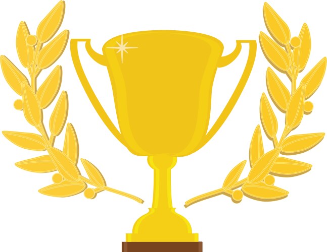 Realistic golden cup winners trophy celebration Vector Image