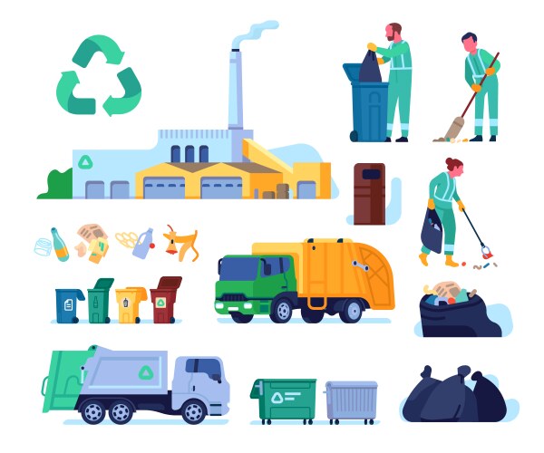 Trash and Garbage Icons Royalty Free Vector Image