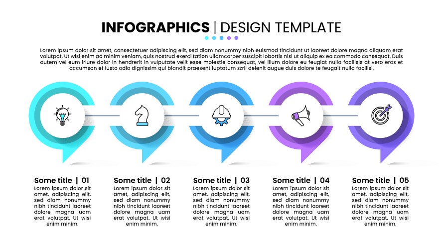 Infographic template a line with 5 connected Vector Image