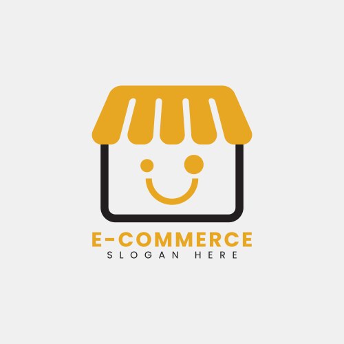 Modern ecommerce online shop store logo design Vector Image