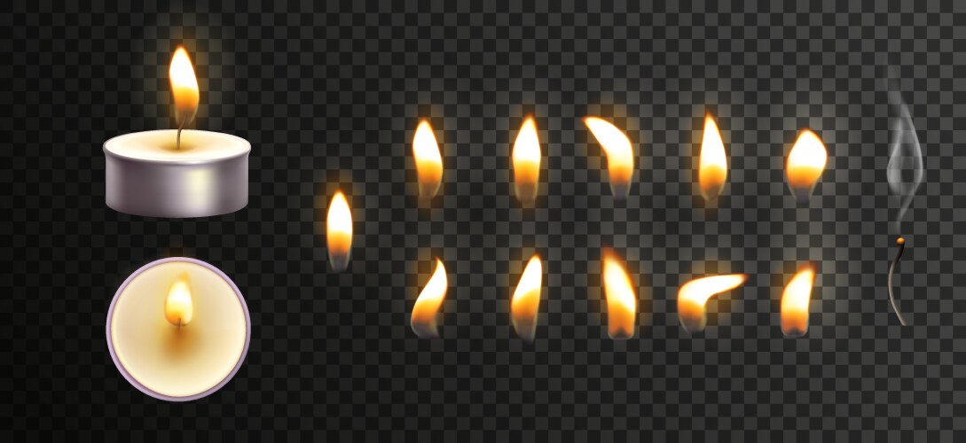 Candle flame animation animated candlelight Vector Image