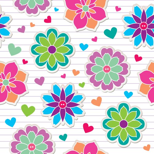 Flower stickers Royalty Free Vector Image - VectorStock
