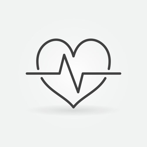 Heartbeat outline icon simple heart beat Vector Image