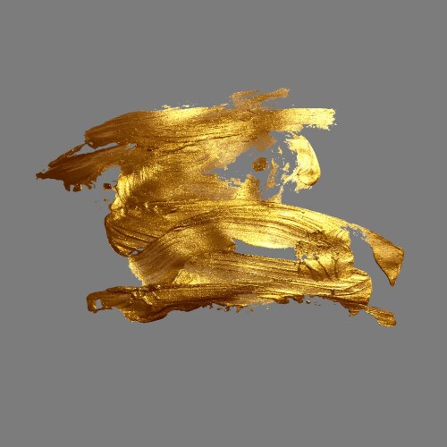 Realistic hand drawing golden brush stroke paint Vector Image