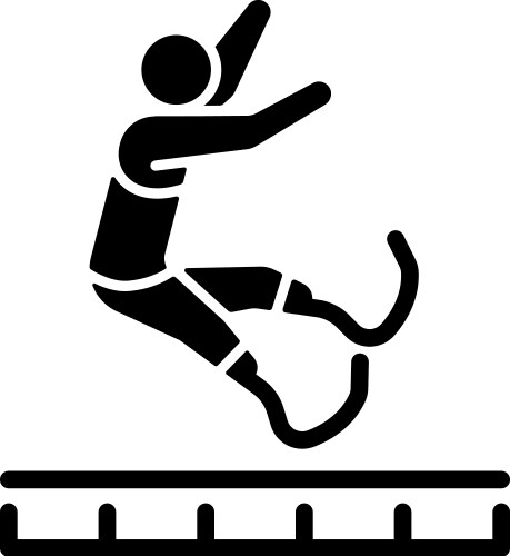 Long jump rgb color icon Royalty Free Vector Image