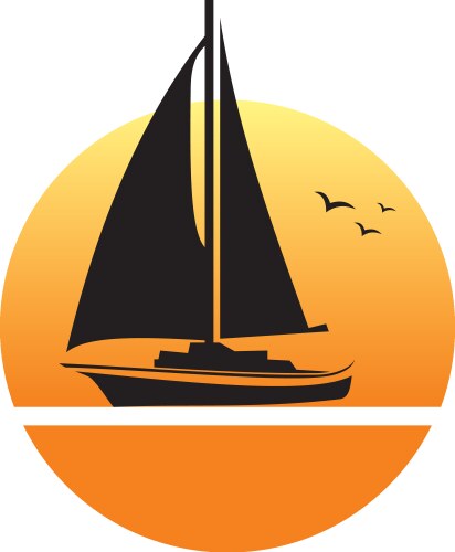 Yacht boat logo Royalty Free Vector Image - VectorStock