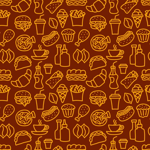 Fast food pattern Royalty Free Vector Image - VectorStock