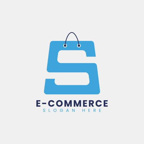 Modern ecommerce online shop store logo design Vector Image