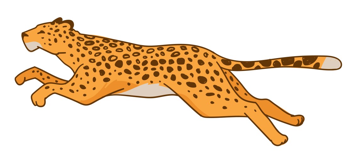 Cartoon cheetah running Royalty Free Vector Image