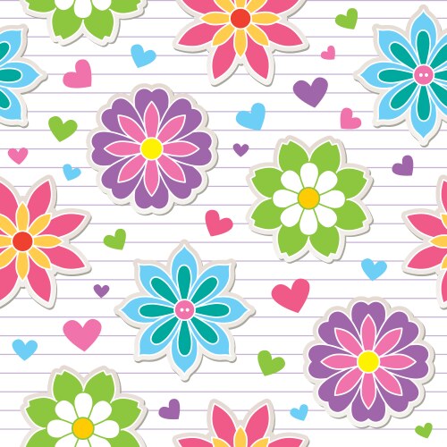 Flower stickers Royalty Free Vector Image - VectorStock