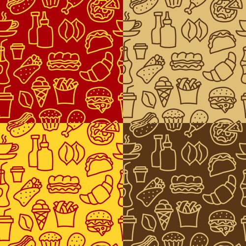 Fast food pattern Royalty Free Vector Image - VectorStock