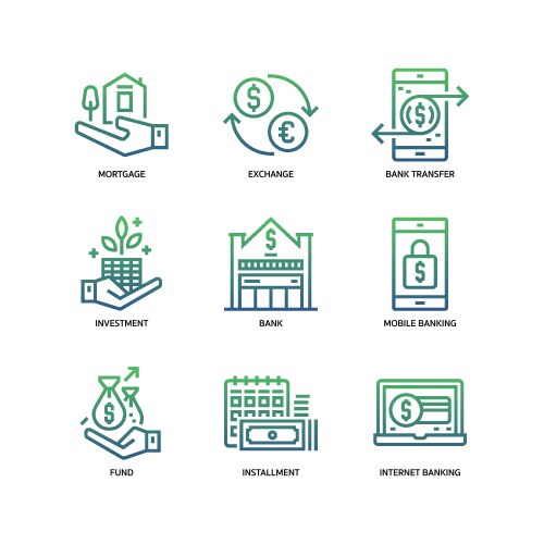 Banking symbol financial system icon circulation Vector Image