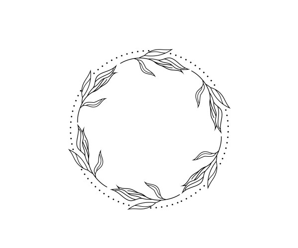 Circle leaf frame logo Royalty Free Vector Image
