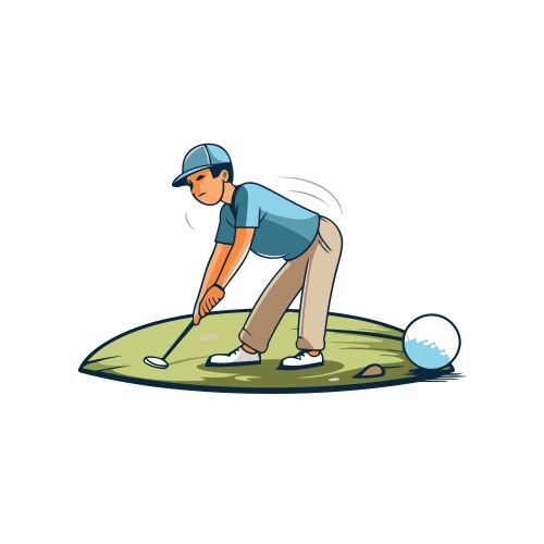 Golf Putting Cartoon Vector Images (over 220)
