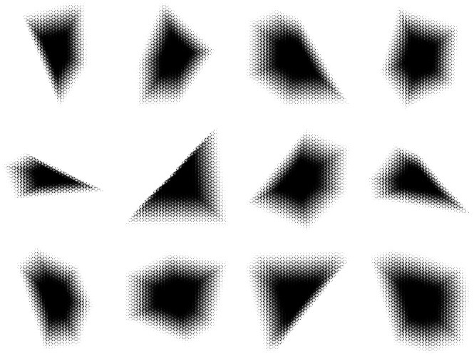 Halftone triangle pattern reprographic technique Vector Image