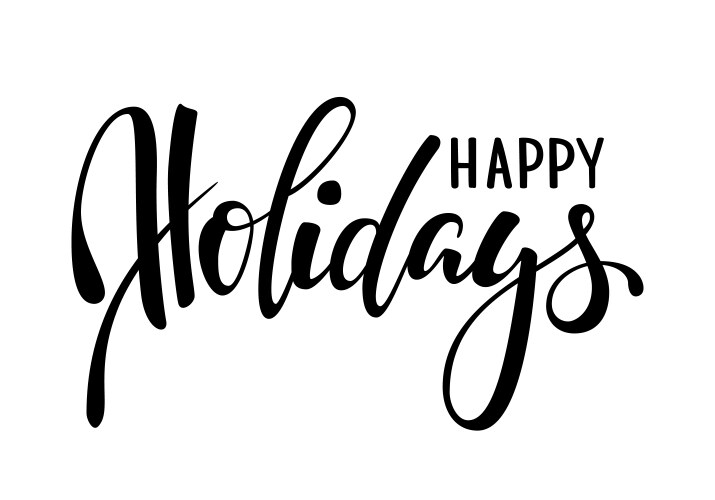 Cursive Happy Holidays Calligraphy Vector Images (over 2,200)