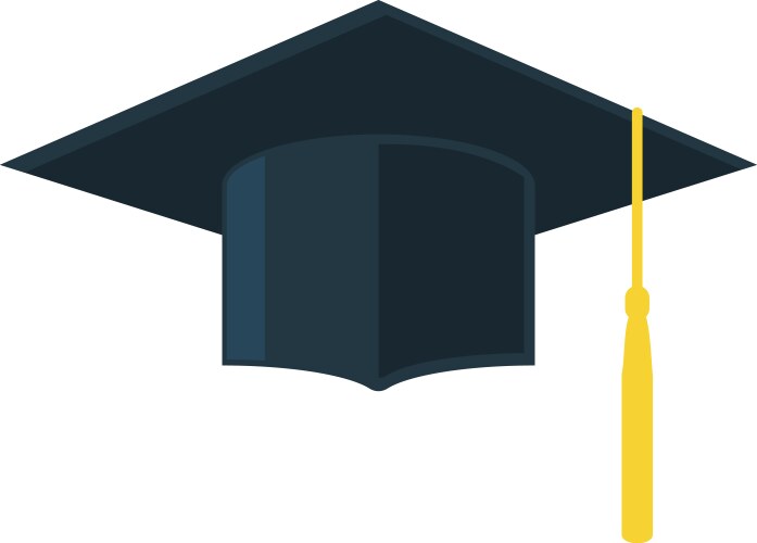 Graduation cap symbol concept gold Royalty Free Vector Image