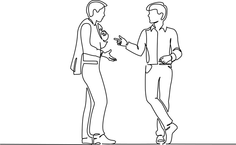 Two People Talking Drawing Vector Images (over 600)