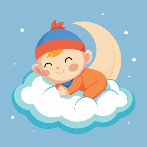 Baby Cloud Sleeping Vector Images (over 5,200)