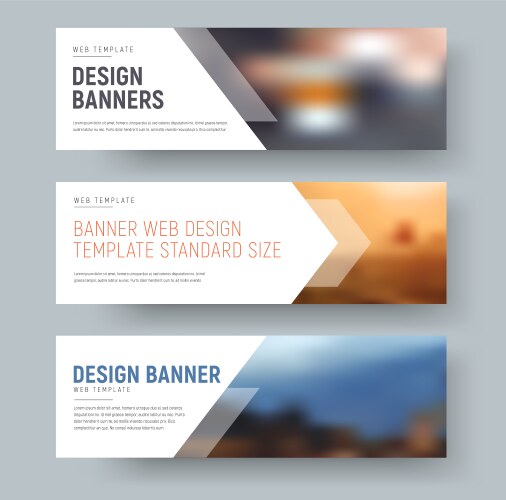 Set of banner web template geometric horizontal Vector Image