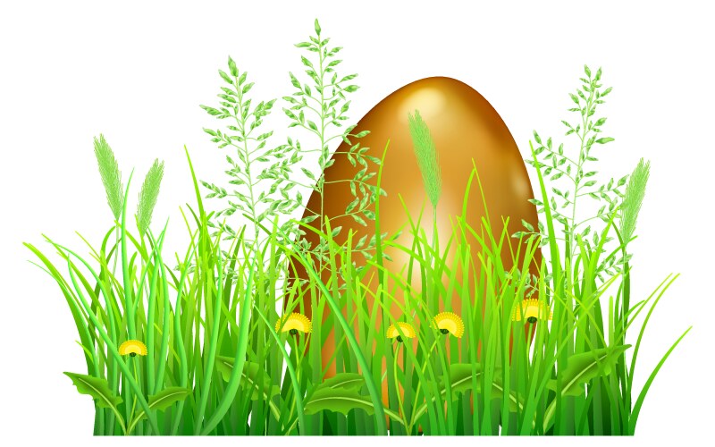 Green grass with easter eggs Royalty Free Vector Image
