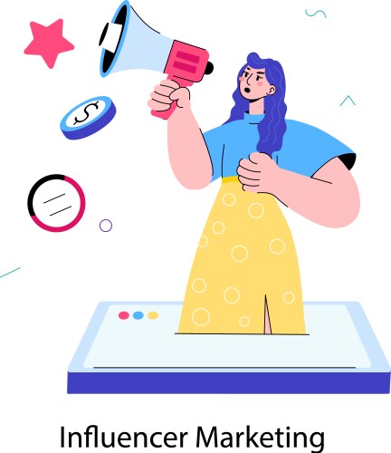 Influencer marketing Royalty Free Vector Image