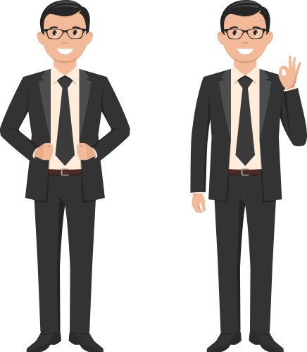 Business man set Royalty Free Vector Image - VectorStock