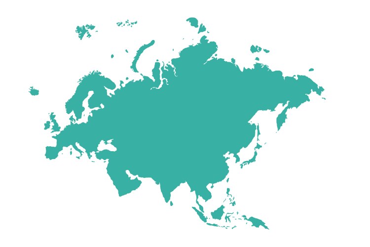 Map of eurasia sign silhouette world globe Vector Image